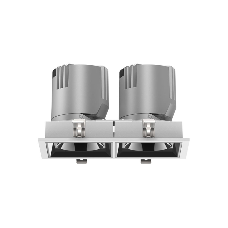 China ES4032 2*24W twin heads adjustable square rimless recessed led ...